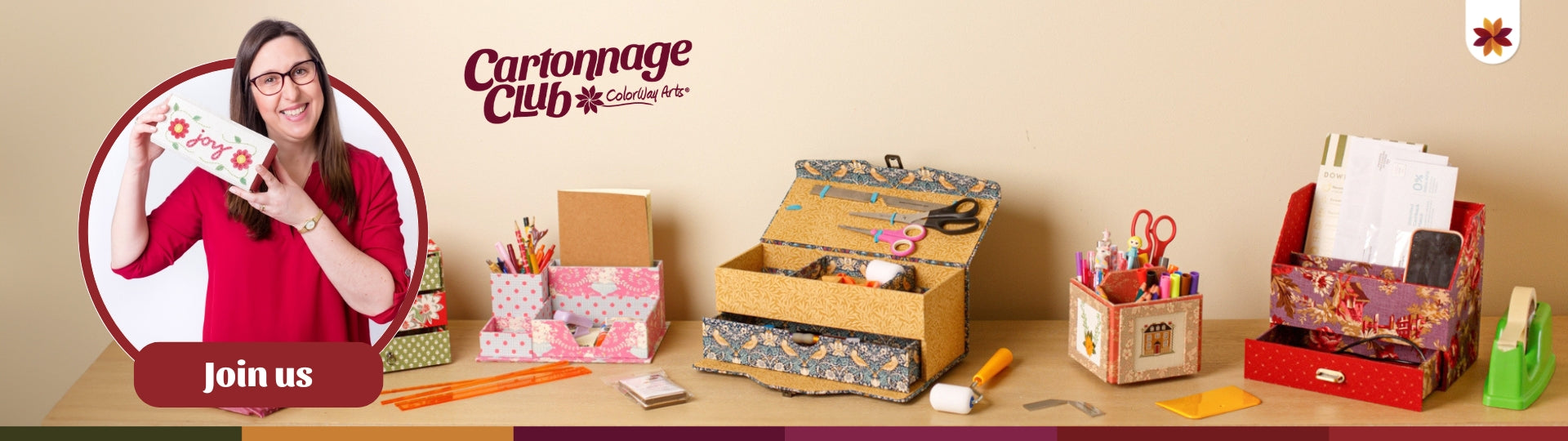 Cartonnage DIY kits and tutorials to make fabric boxes and more gifts
