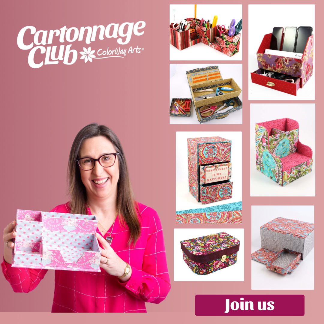 Cartonnage DIY kits and tutorials to make fabric boxes and more gifts
