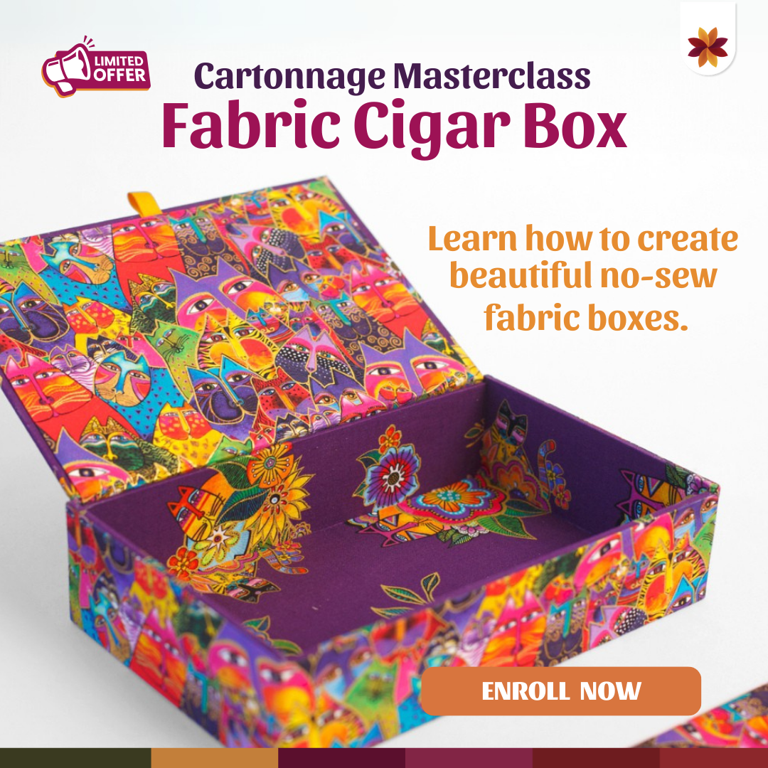 Cartonnage DIY kits and tutorials to make fabric boxes and more gifts