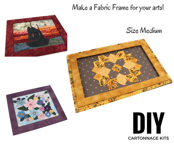 Fabric double frame Medium DIY kit, cartonnage kit 161b, online instru ...