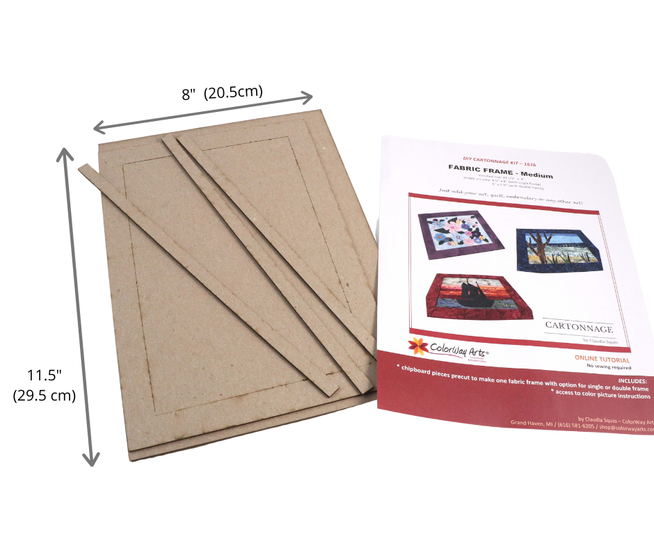 Fabric double frame Medium DIY kit, cartonnage kit 161b, online instru ...