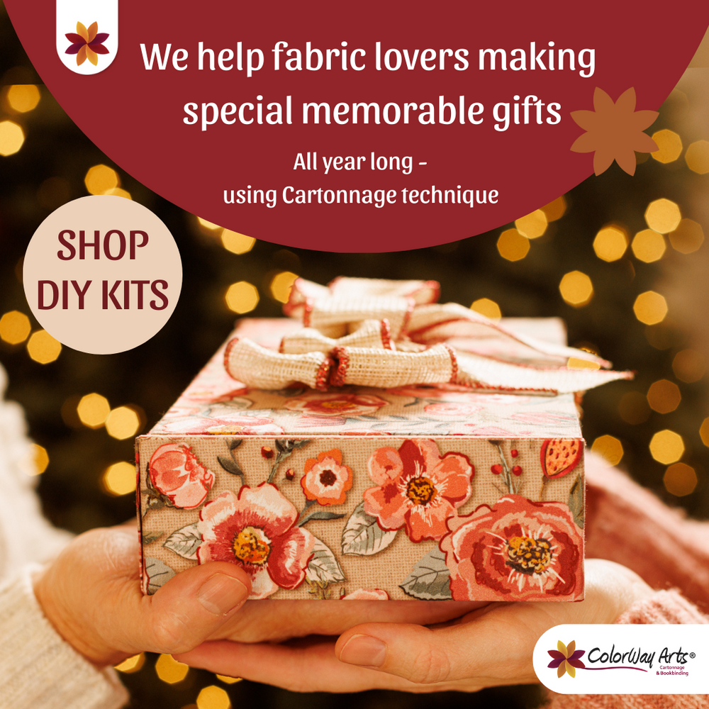 Cartonnage DIY kits and tutorials to make fabric boxes and more gifts