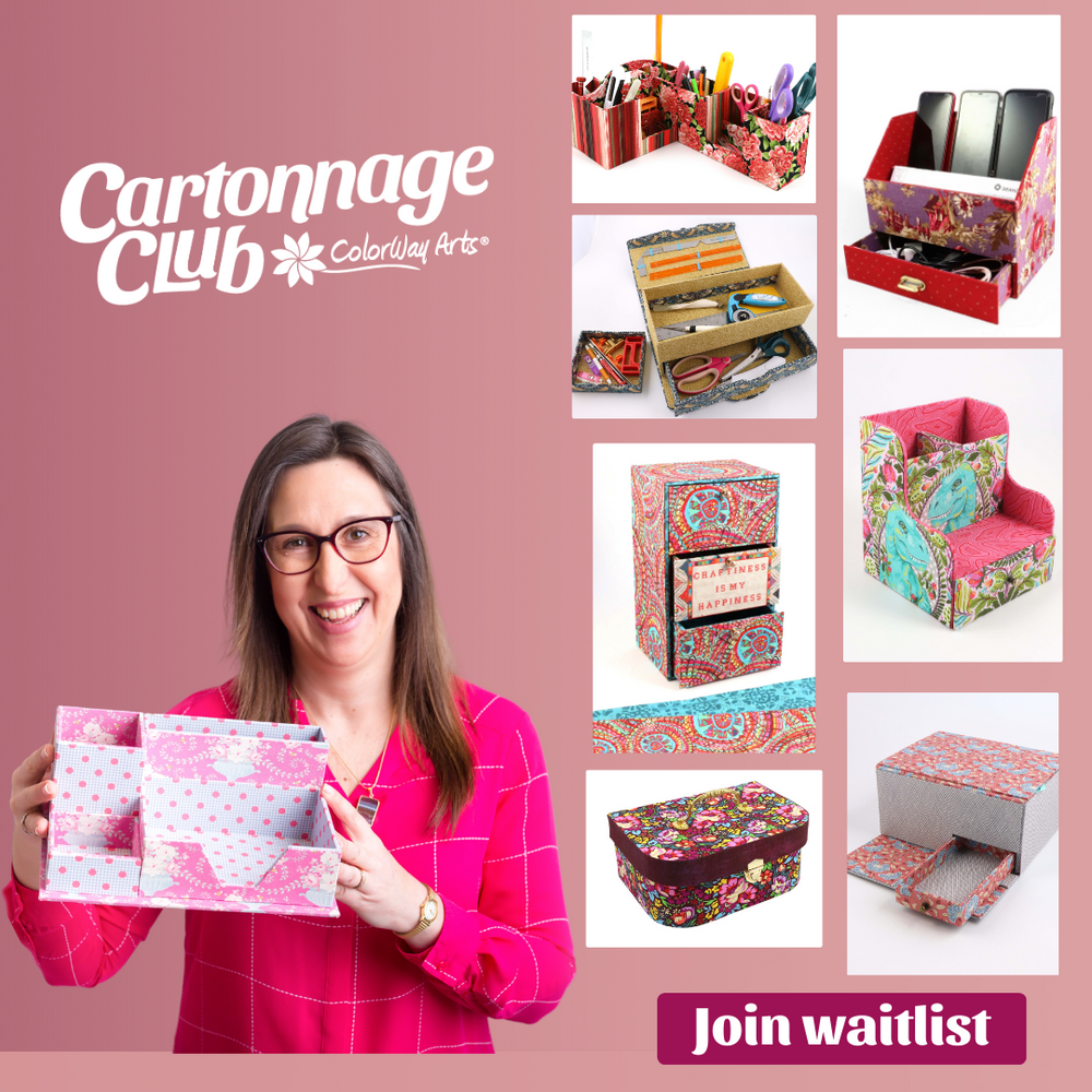Cartonnage DIY kits and tutorials to make fabric boxes and more gifts