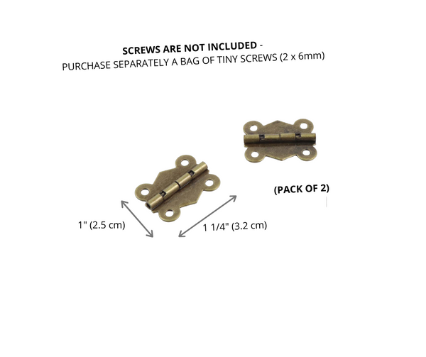 Small metal hinge for boxes, pack of 2, HD46 - Colorway Arts