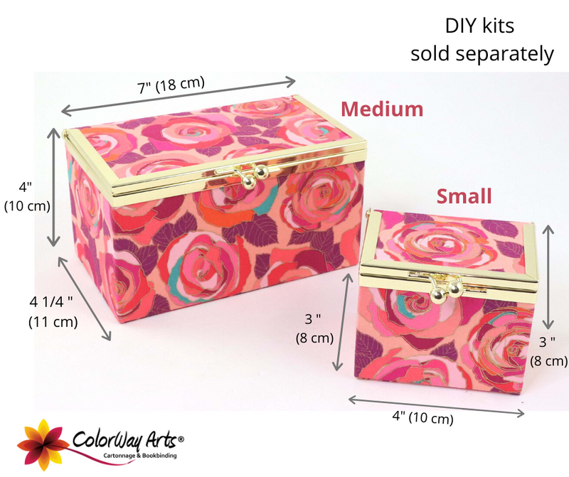 Kiss lock fabric box DIY kit medium - Colorway Arts